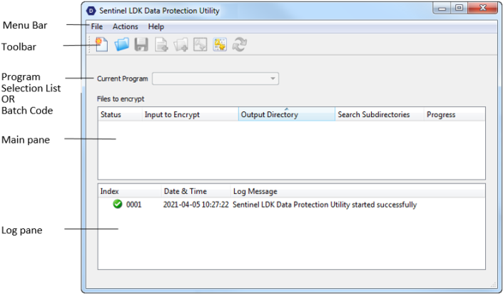 Data Protection Utility Window